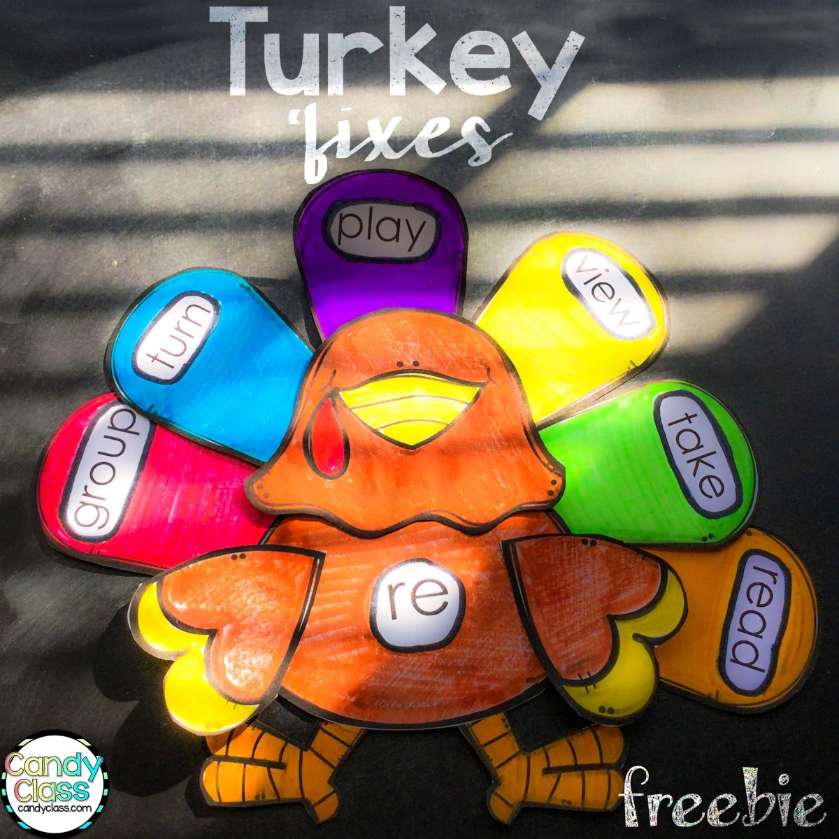Prefix Thanksgiving Turkey Craft Freebie – The Candy Class